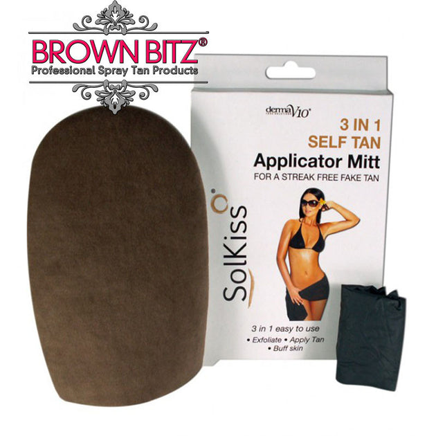 Self Tan solkiss 3 in 1 exfoliate tan buff Tanning mitt applicator ...